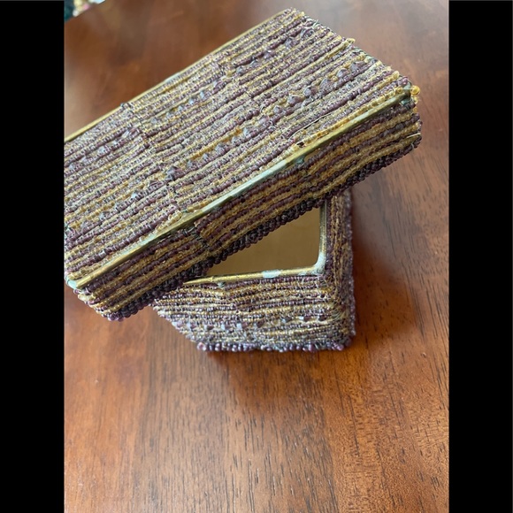 Accents | Beaded Metal Frame Box With Lid 5 X 3 12 X 3 12 In | Poshmark
